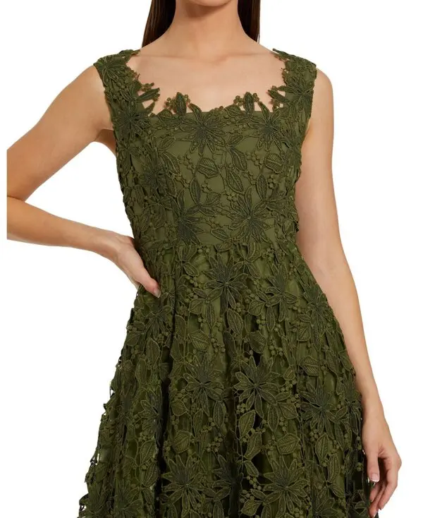 ted baker olive green dress Georgia Square Neckline Midi Dress Forest Green– Selfie Leslie main image 1