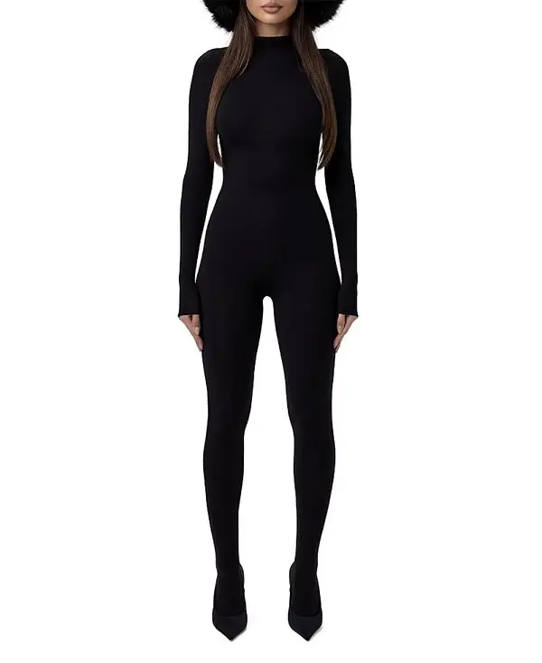 Naked Wardrobe Closed Toe Jumpsuit - Black