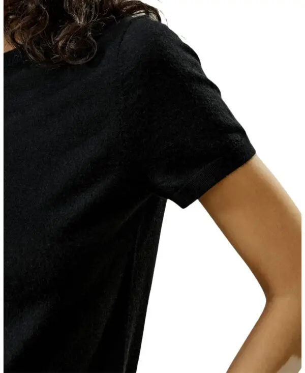 Lilysilk Cashmere Crew Neck Top - Black