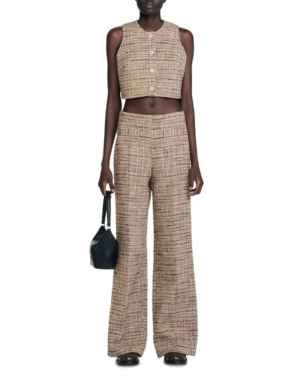 Sandro Decorative Tweed Trousers