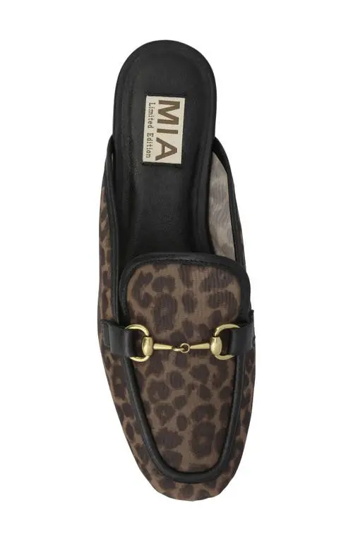 Mia Bouquet Bit Loafer Mule - Leopard Print