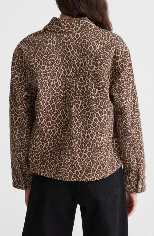 Madewell Leopard Print Denim Chore Jacket