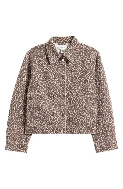 Madewell Leopard Print Denim Chore Jacket