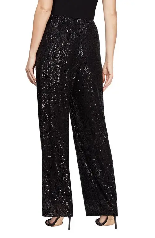 Alex Evenings Sequin Straight Leg Pants