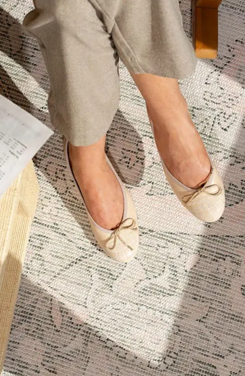 PAUL MAYER ATTITUDES Cap Toe Ballet Flat - Beige/crocodile