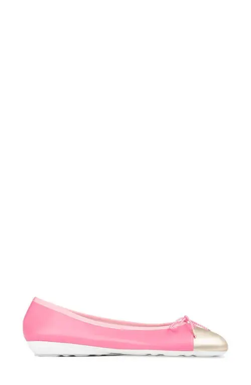 PAUL MAYER ATTITUDES Cap Toe Ballet Flat - Hot Pink/gold