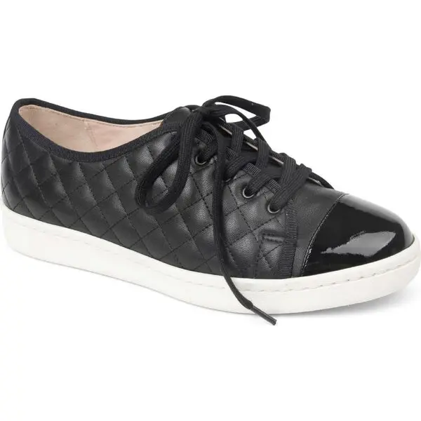 PAUL MAYER ATTITUDES Samba Cap Toe Sneaker - Black/black Patent