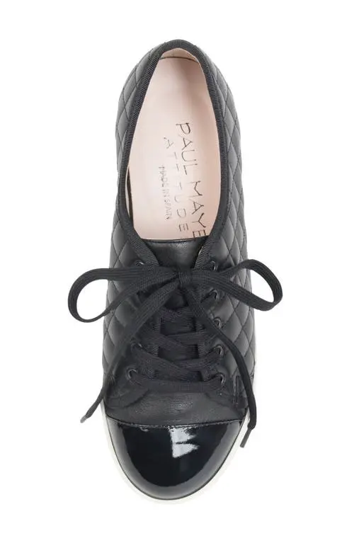 PAUL MAYER ATTITUDES Samba Cap Toe Sneaker - Black/black Patent