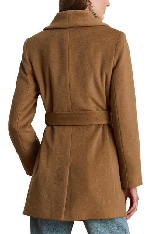 Ralph Lauren Wool Blend Wrap Coat - New Vicuna