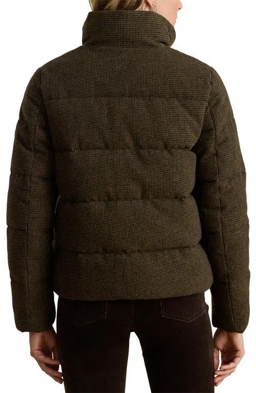 Ralph Lauren Puffer Jacket - Brown Mini Check