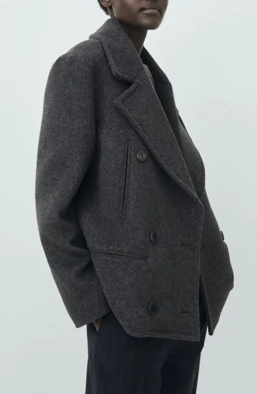 Mango Selection Wool Blend Pea Coat