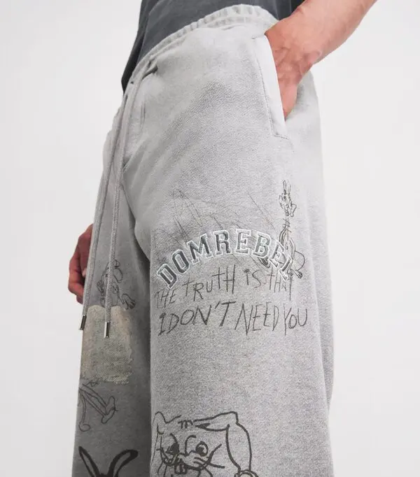DOMREBEL Cotton College Logo Sweatpants