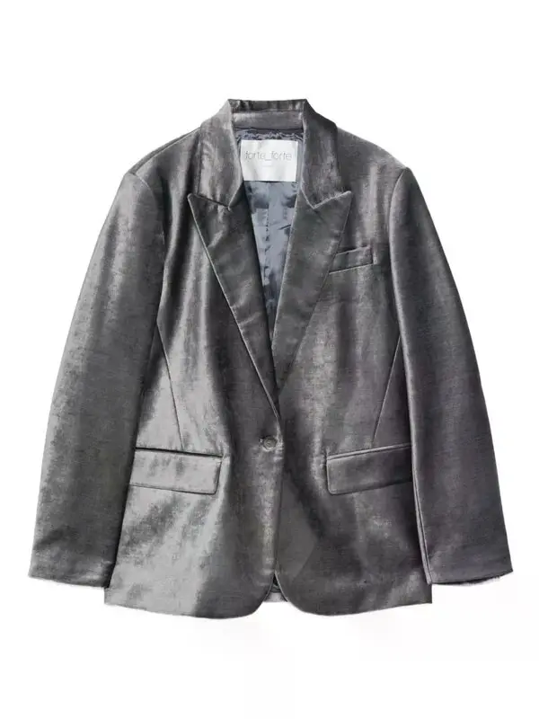 FORTE_FORTE Velvet Single-breasted Blazer