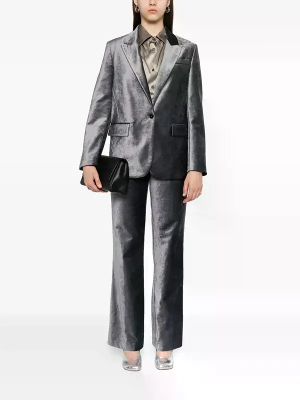 FORTE_FORTE Velvet Single-breasted Blazer