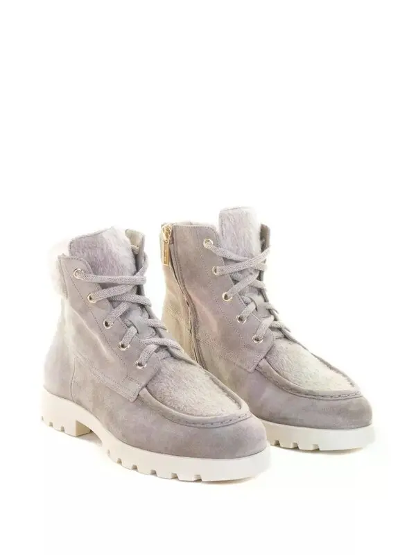 Santoni Fur-trimmed Ankle Boots