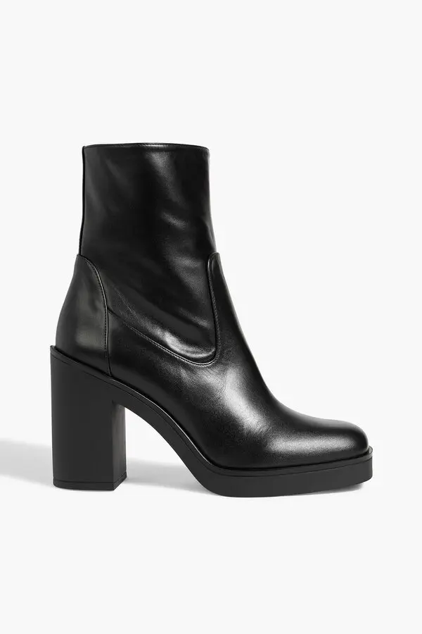 STUART WEITZMAN Bethenny Leather Block Heel Ankle Boots