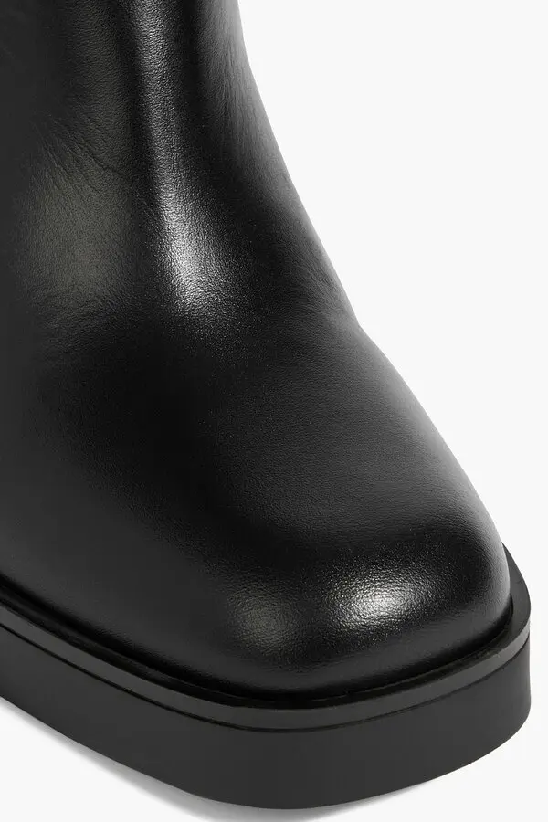 STUART WEITZMAN Bethenny Leather Block Heel Ankle Boots