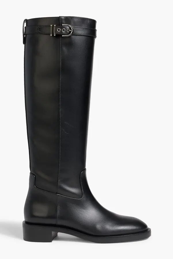 STUART WEITZMAN Maverick Buckled Leather Knee Boots