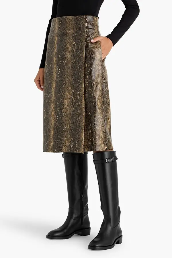 STUART WEITZMAN Maverick Buckled Leather Knee Boots