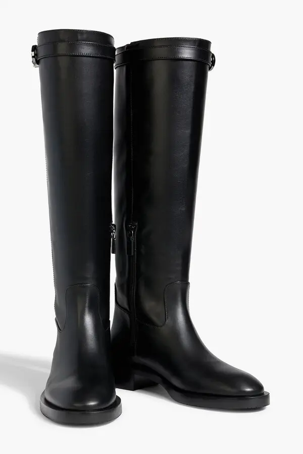 STUART WEITZMAN Maverick Buckled Leather Knee Boots