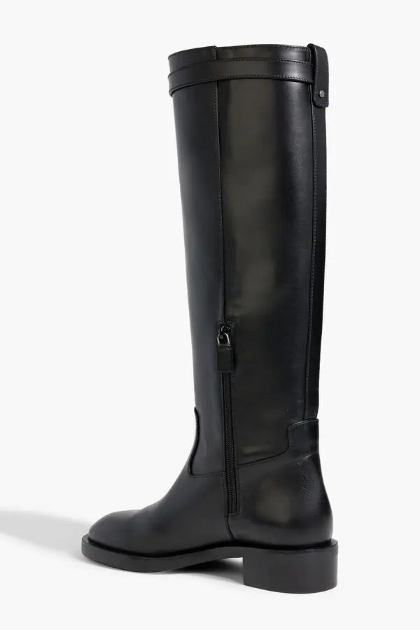 STUART WEITZMAN Maverick Buckled Leather Knee Boots
