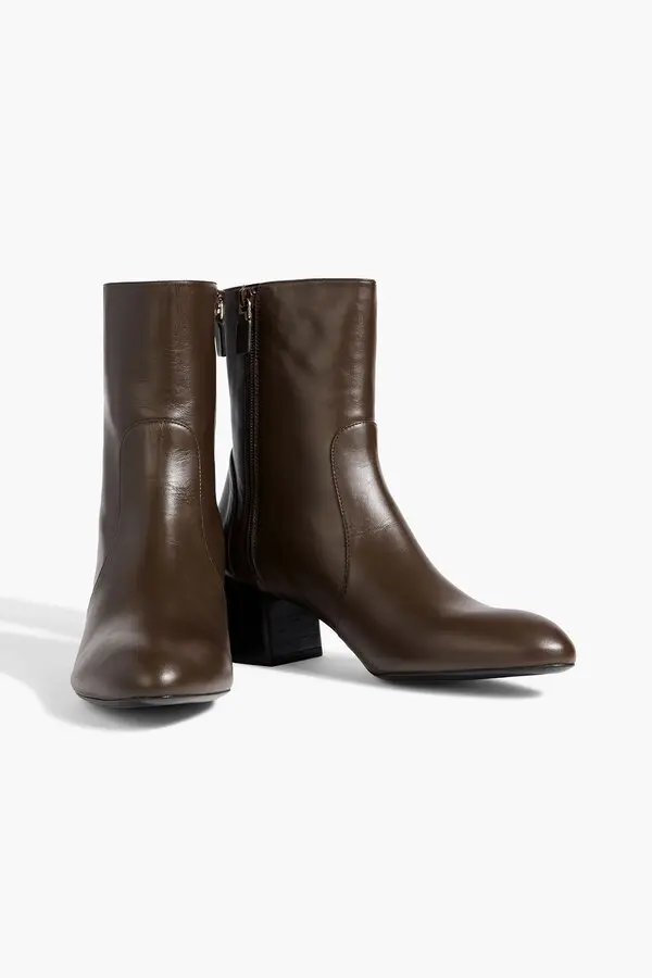 STUART WEITZMAN Flareblock 60 Leather Ankle Boots - Chocolate