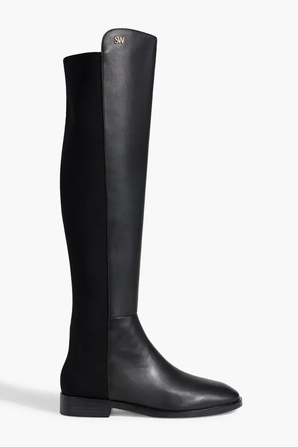 STUART WEITZMAN Microstretch And Leather Over-the-knee Boots