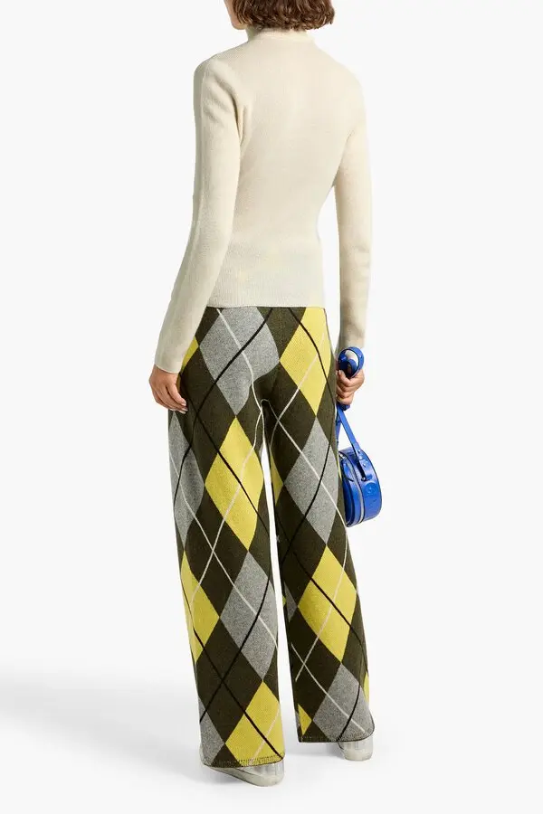 THE ELDER STATESMAN Delicash Ribbed Turtleneck Sweater - Ivory