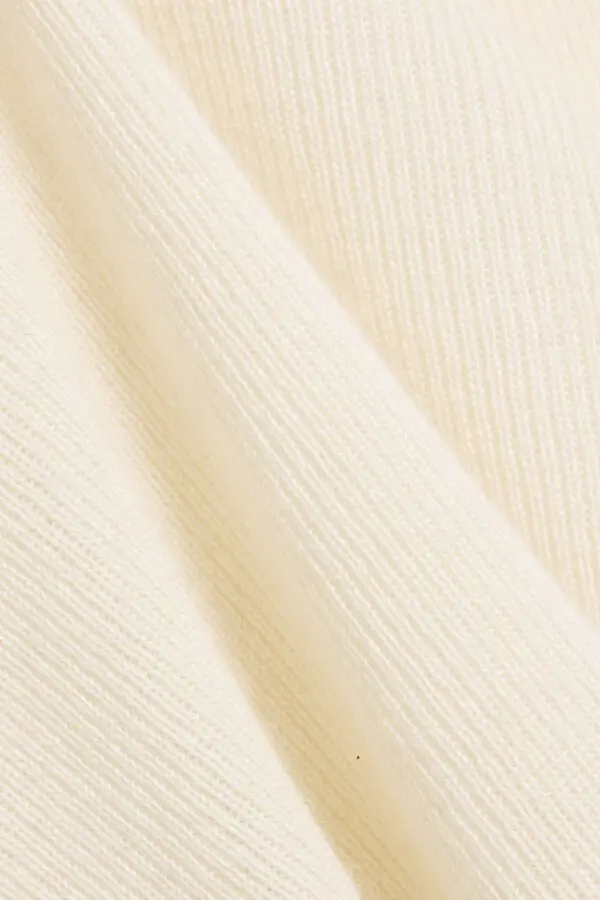 THE ELDER STATESMAN Delicash Ribbed Turtleneck Sweater - Ivory