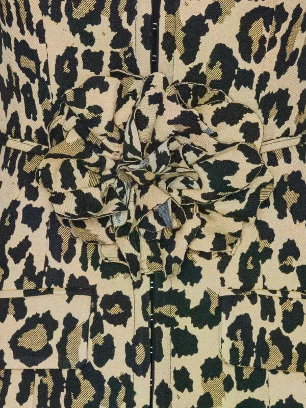 ROTATE BY BIRGER CHRISTENSEN Leopard-print Rosette Mini Dress