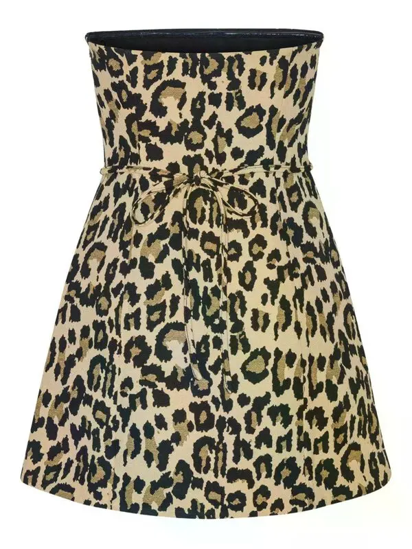 ROTATE BY BIRGER CHRISTENSEN Leopard-print Rosette Mini Dress