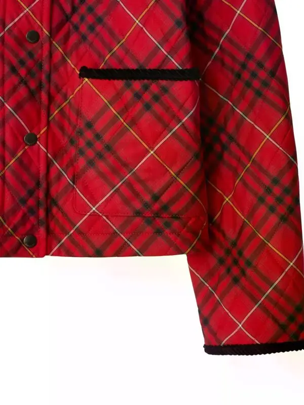 Burberry Quilted Check Jacket - Red