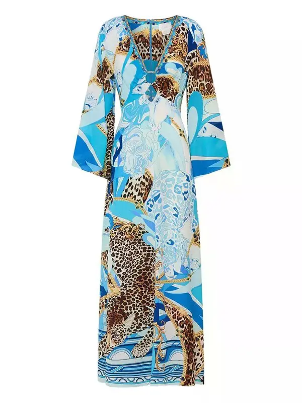 Camilla Hardware Bias Maxi Dress - Blue