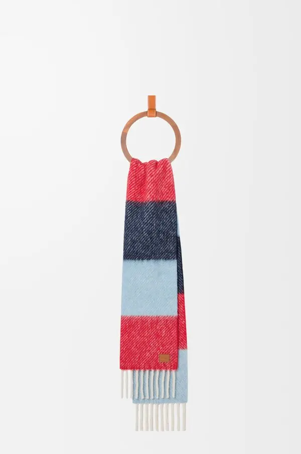 Loewe Scarf In Alpaca And Wool Blend - Red/blue