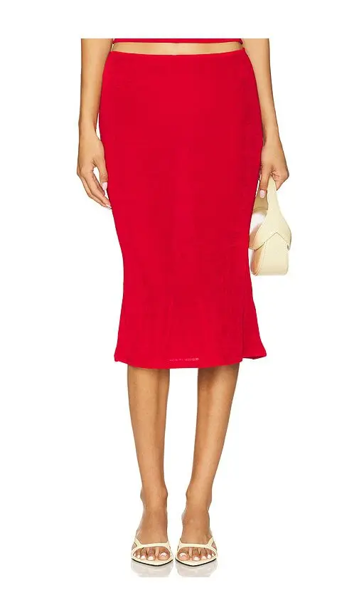 GUIZIO Selene Midi Skirt - Red