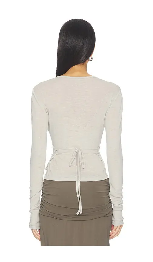 ST. AGNI Baby Wool Wrap Top - Soft Ash