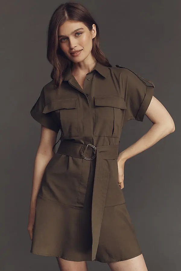 EXQUISE Utility Mini Shirt Dress