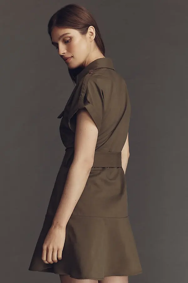 EXQUISE Utility Mini Shirt Dress