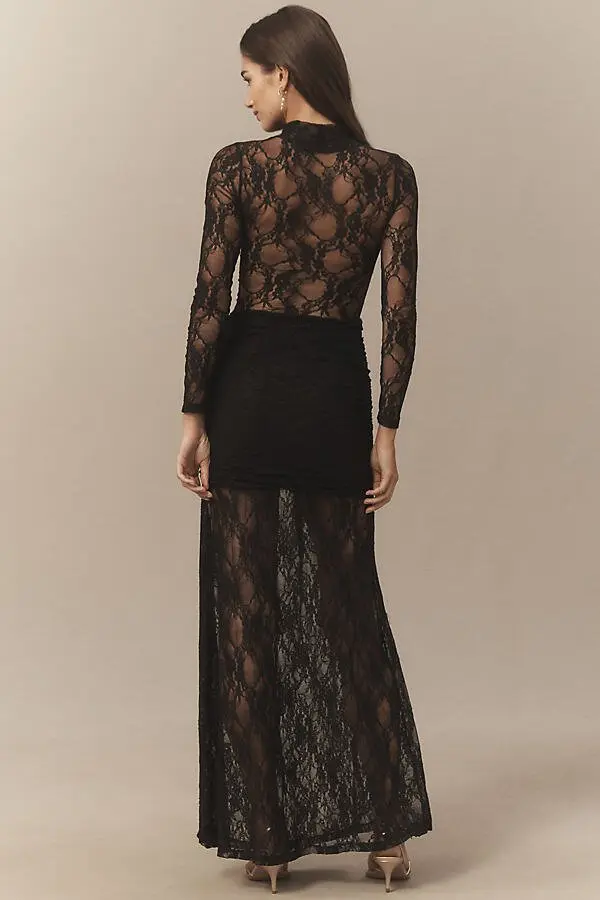 Nightcap Lace Maxi Dress Black Editorialist