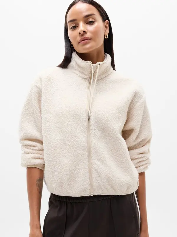 Athleta Bouclé Fleece Jacket - Bone