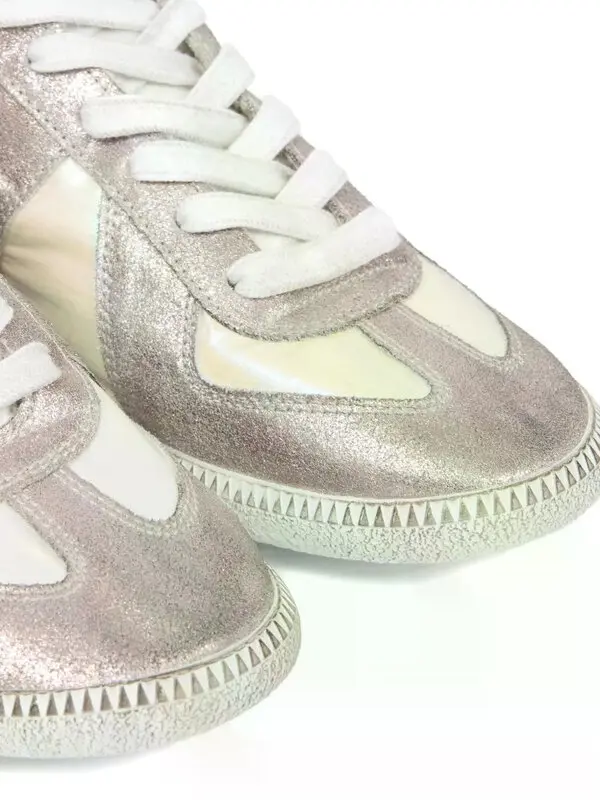 MAISON MARGIELA Metallic Panelled Sneakers - Neutrals