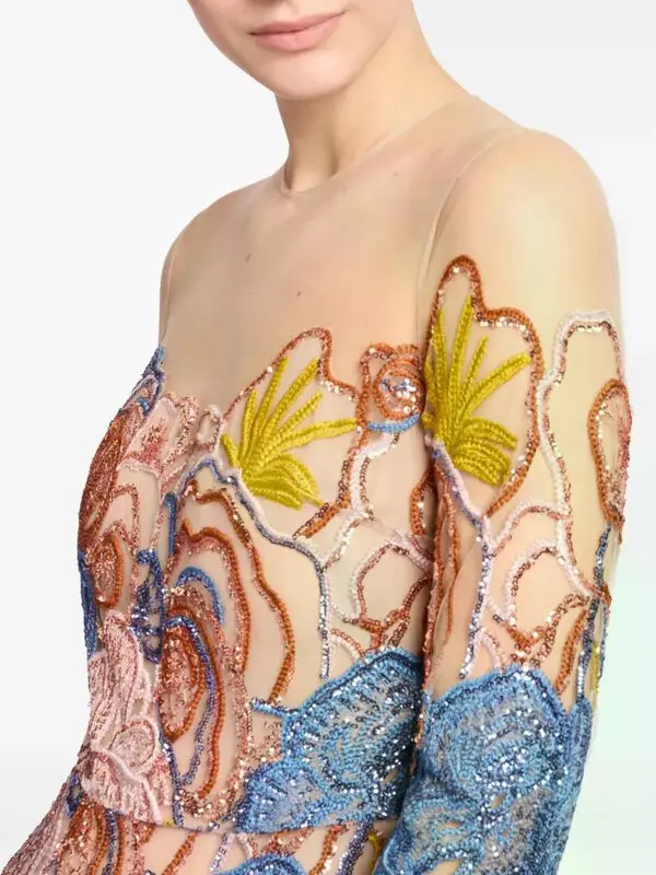 embroidered sequin maxi dress Embroidered Sequin Side Slit Long Prom & Wedding Dress main image 1