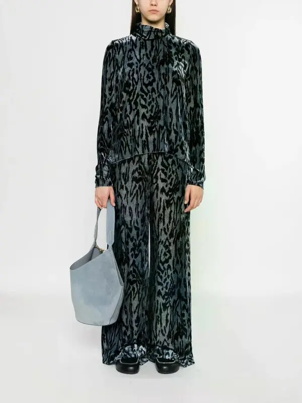 FORTE_FORTE Animal-print Turtleneck Top