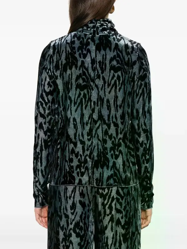 FORTE_FORTE Animal-print Turtleneck Top