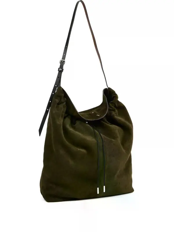 Maison Margiela Suede Drawstring Shoulder Bag - Green | Editorialist