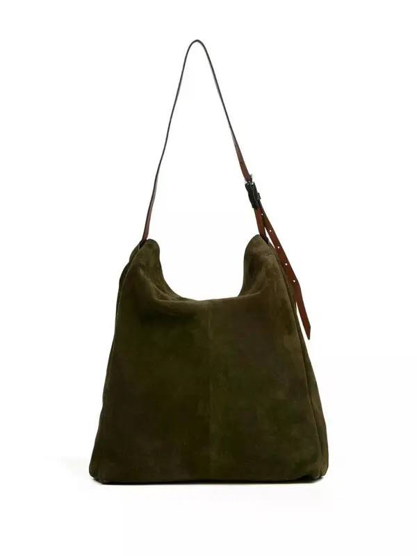 Maison Margiela Suede Drawstring Shoulder Bag - Green | Editorialist