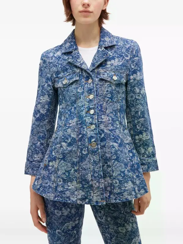 GANNI Floral-print Denim Jacket