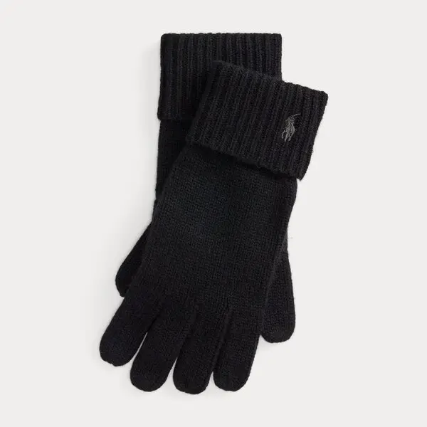 Ralph Lauren Wool-cashmere Touchscreen Gloves - Polo Black
