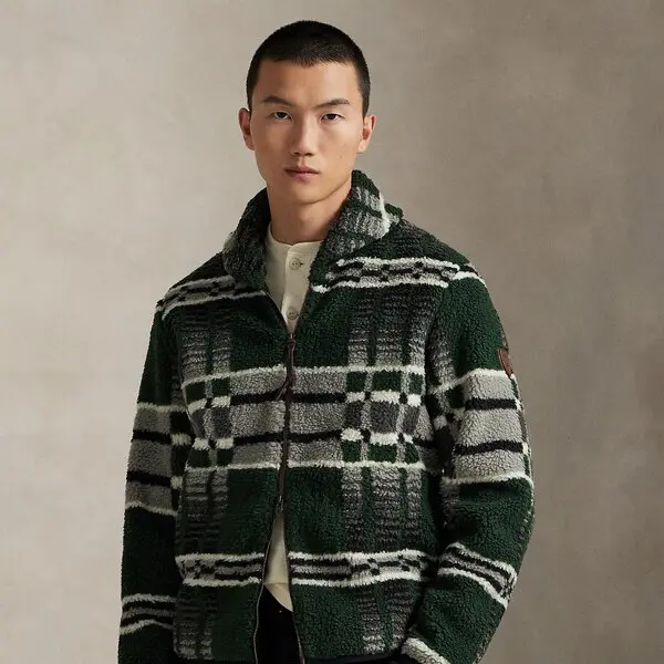 Ralph Lauren Geometric-print Pile Fleece Jacket