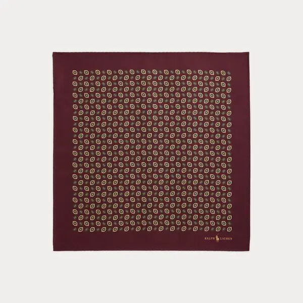 Ralph Lauren Neat Silk Twill Pocket Square - Wine